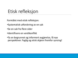 Etisk dilemma oktober 2018 | PPTX