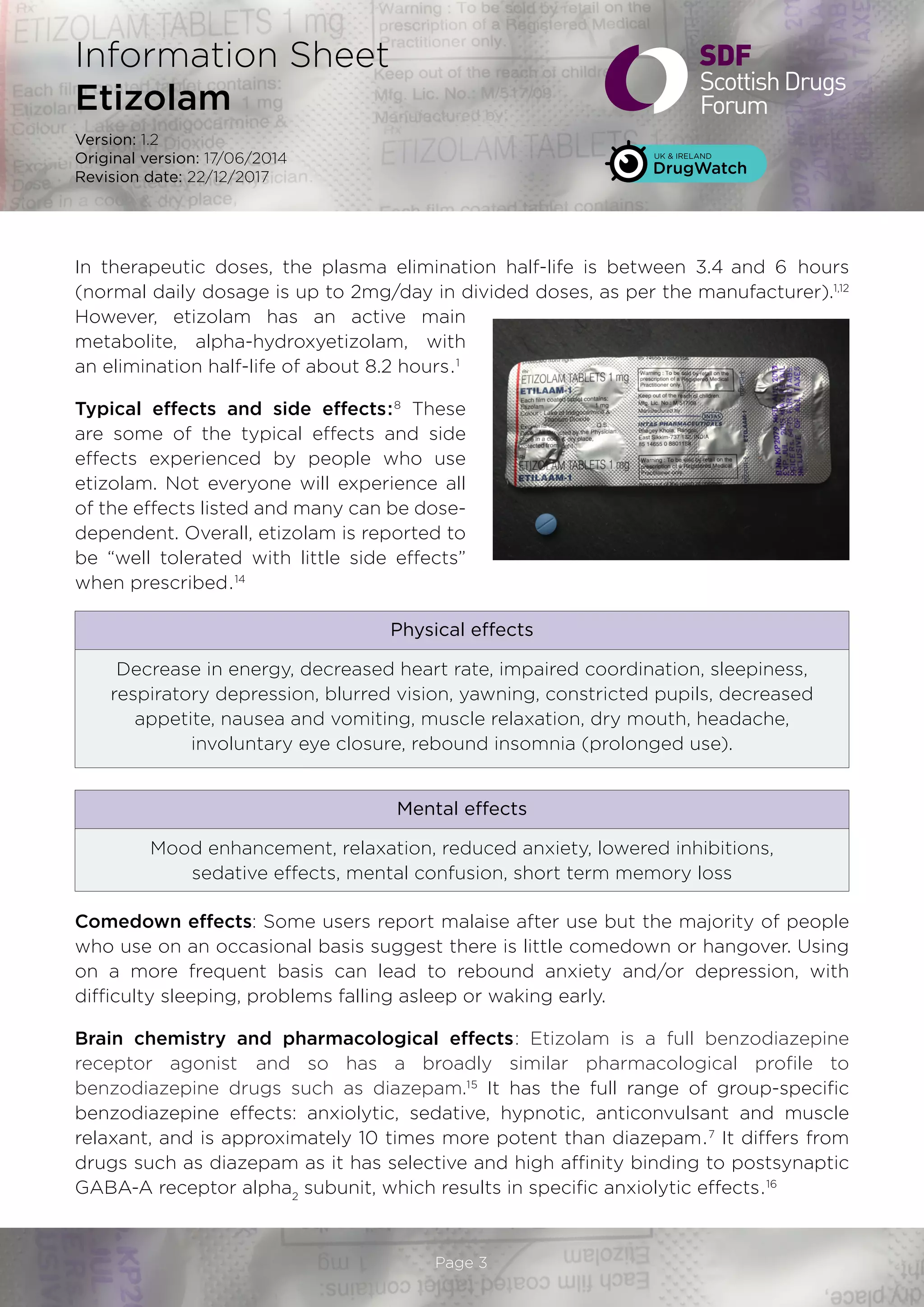 Etizolam,Etilaam, Etizest, Etizola | PDF