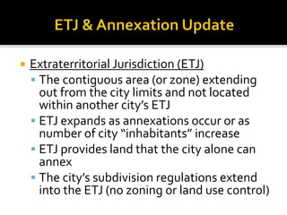 Extraterritorial Jurisdiction and Annexation Update | PPT