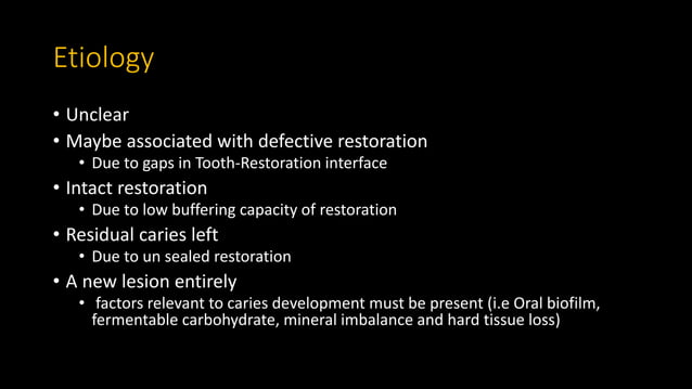 Secondary Caries Overview And Management Pdf