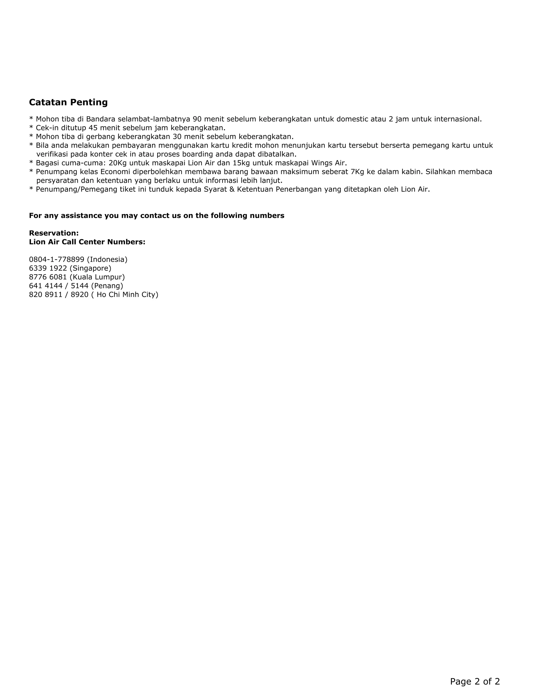 contoh Etkt | PDF | Air Travel | Travel Type