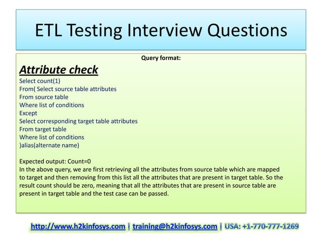 ETL Testing Interview Questions and Answers | PPT ETL Testing Interview Questions and Answers | PPT
