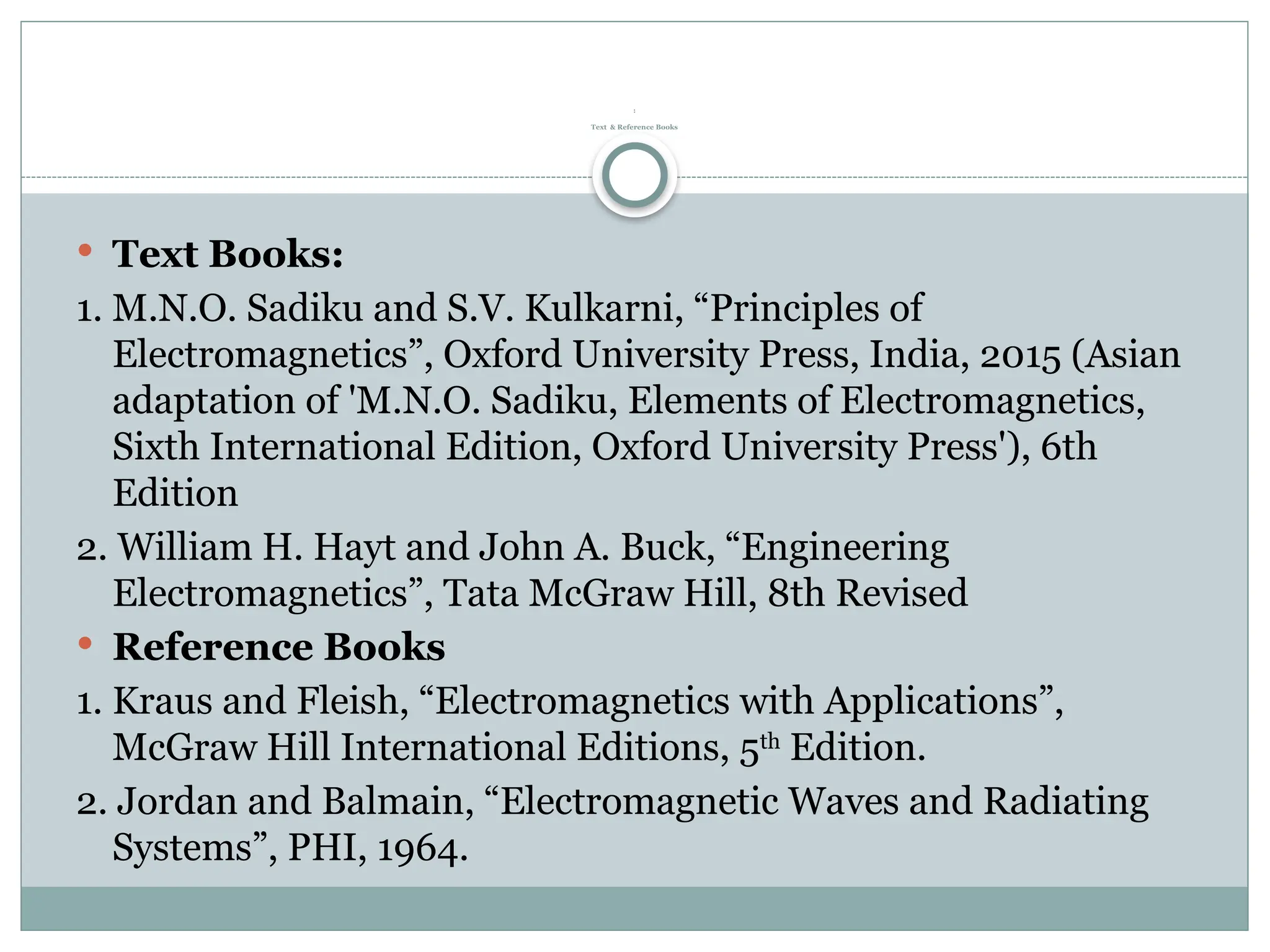 introduction to electromagnetics & transmission line | PPT