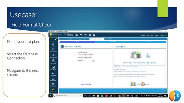 Etl Validator Usecase Checking For Valid Field And Data Format Ppt