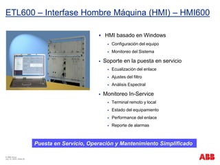 ETL600_1 es un equipo para transmisión de voz, datos y teleprotección ...
