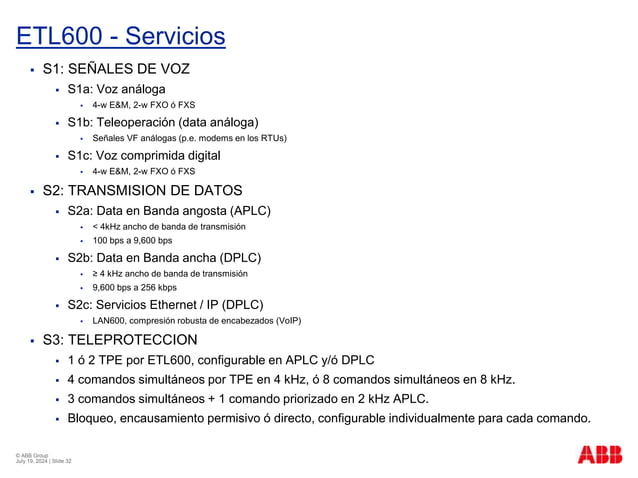 ETL600_1 es un equipo para transmisión de voz, datos y teleprotección ...