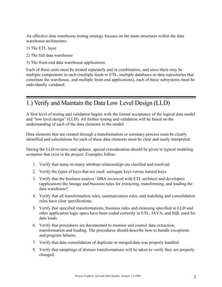 Etl And Data Test Guidelines For Large Applications | DOC