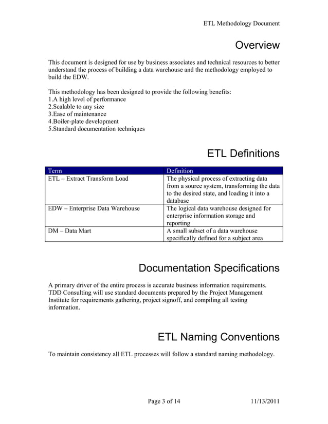 Etl design methodologydocument-datastage | DOC
