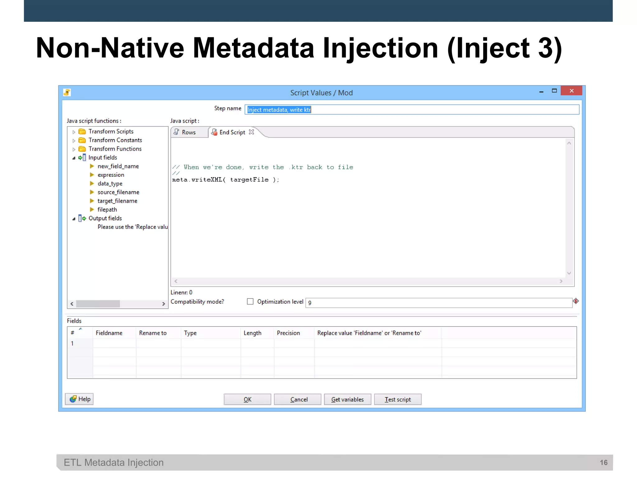 ETL Metadata Injection with Pentaho Data Integration | PPTX