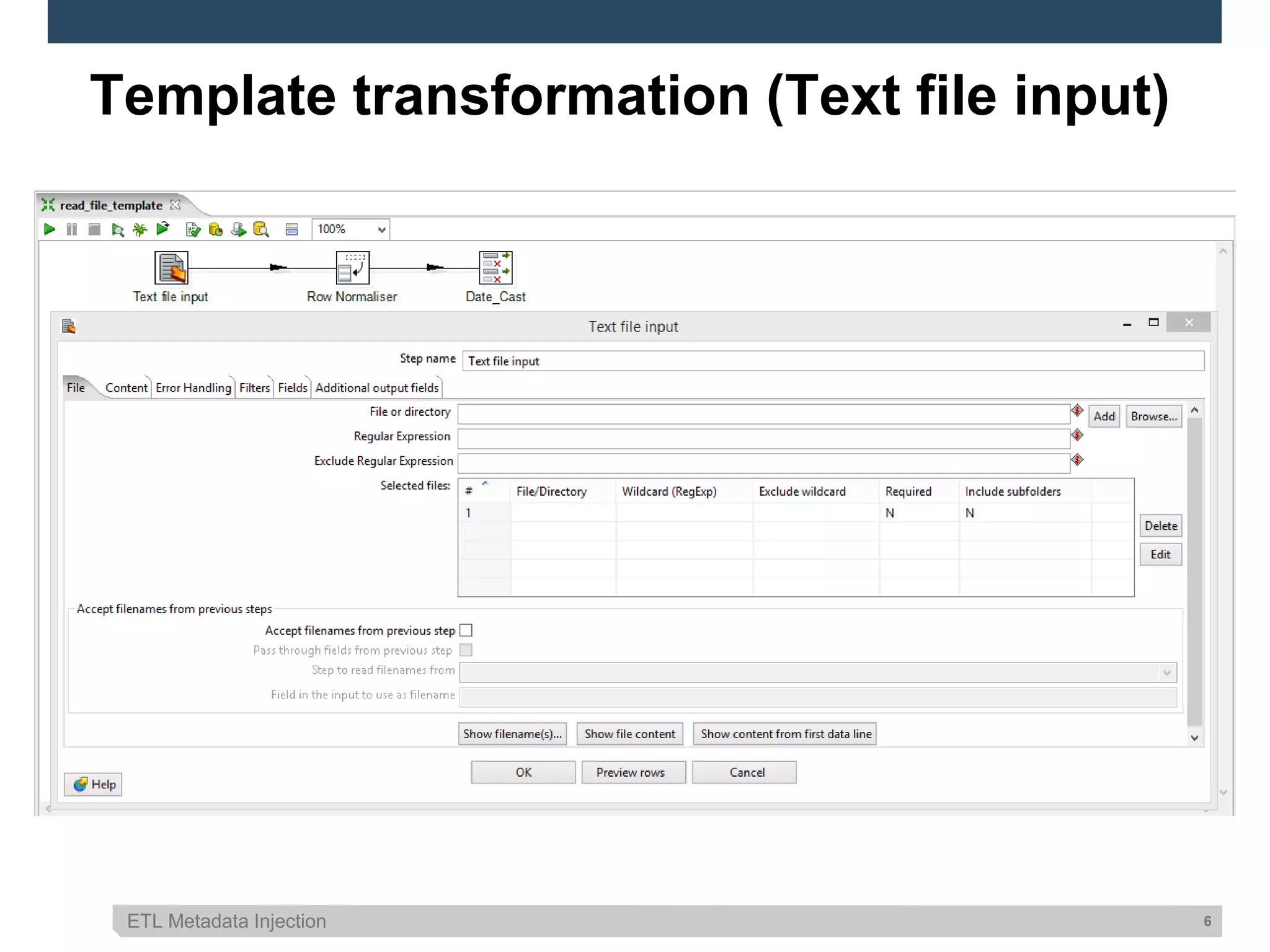 ETL Metadata Injection with Pentaho Data Integration | PPTX