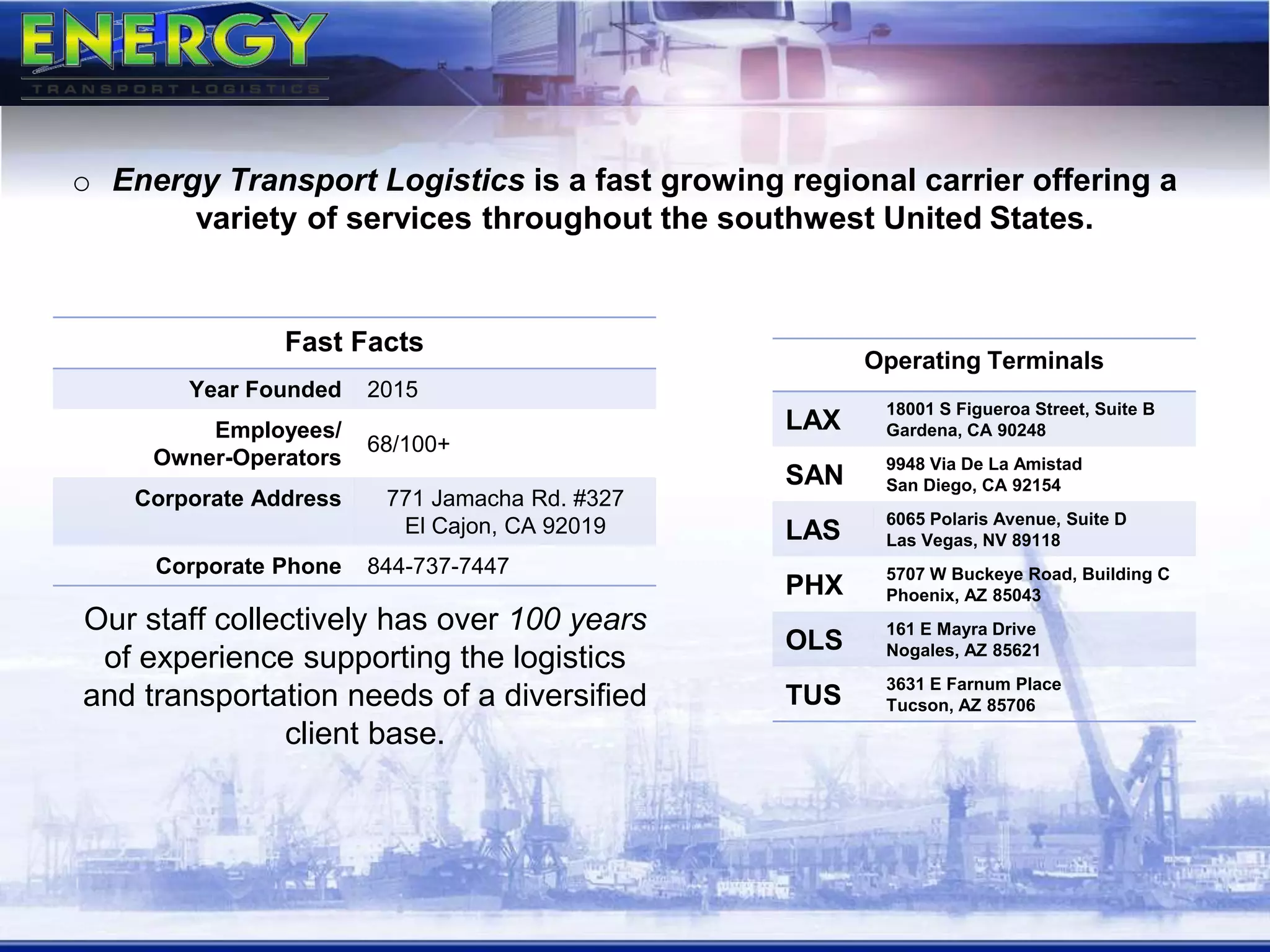Energy Transport Logistics | PPT