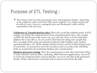ETL Testing Training Presentation | PPT