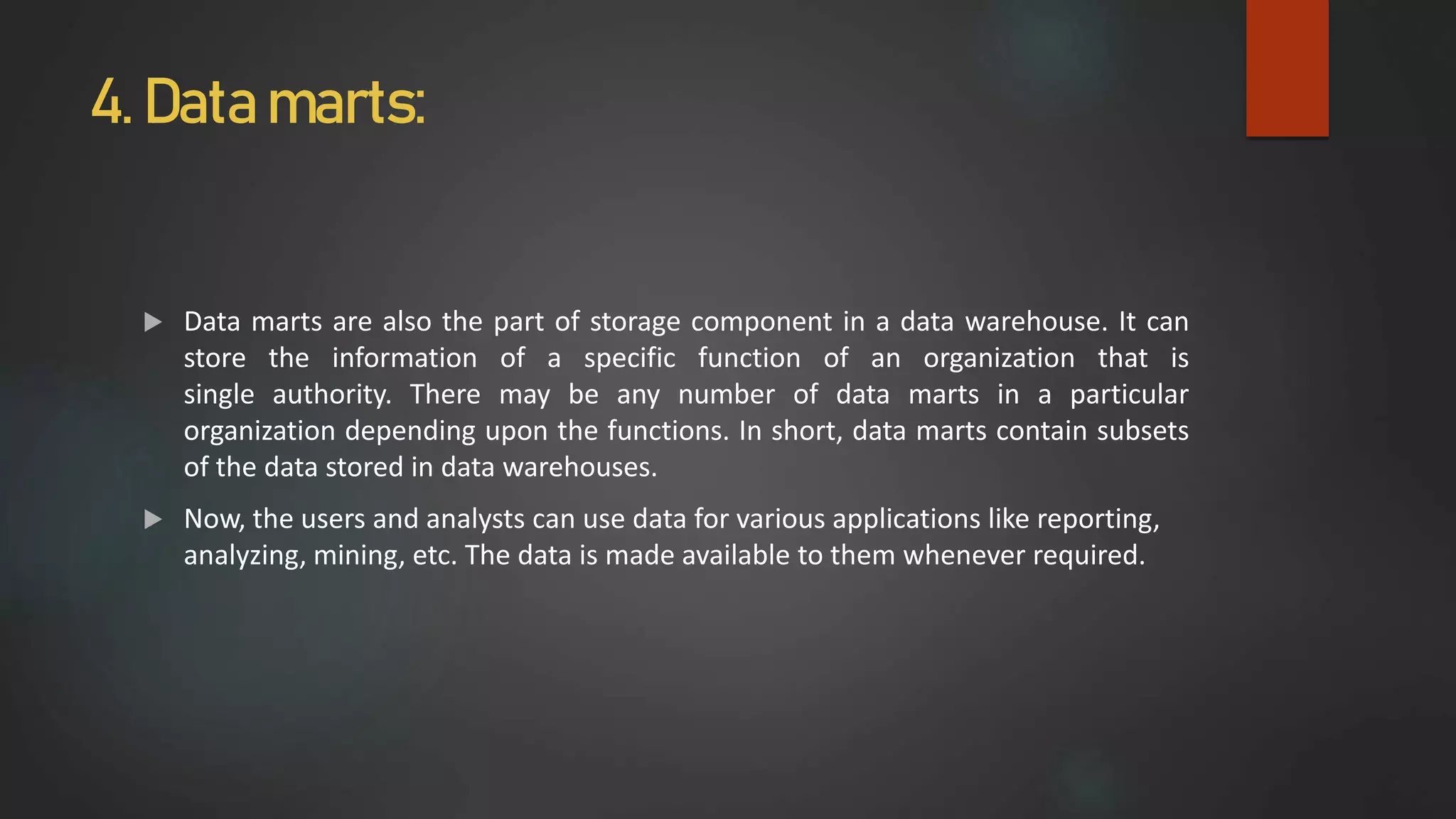 ETL processes , Datawarehouse and Datamarts.pptx