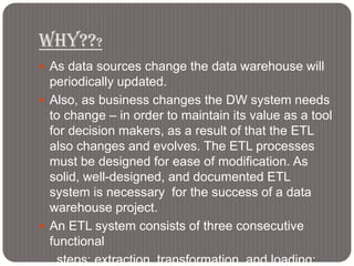 Etl process in data warehouse | PPTX