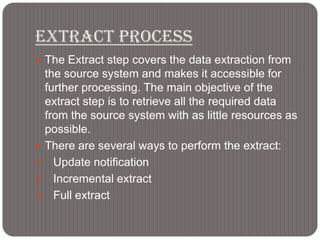 Etl process in data warehouse | PPTX
