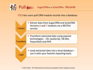ETLS - a tool for SugarCRM™ & SuiteCRM™ | PPTX