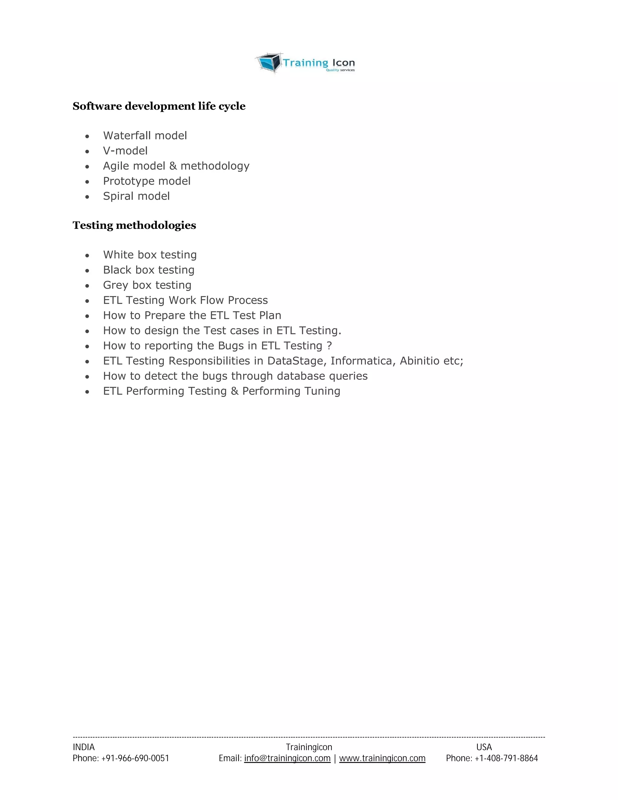 ETL TESTING ONLINE TRAINING | PDF