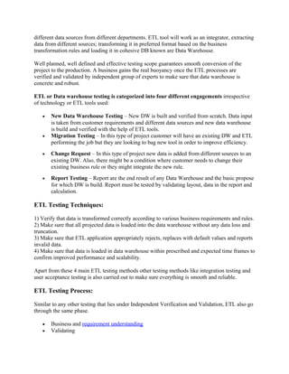 Etl testing | DOC