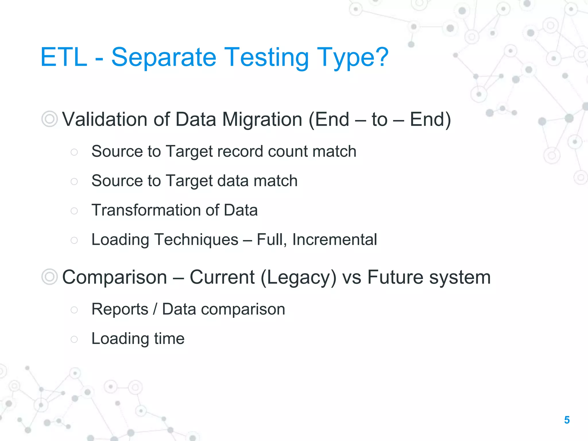 ETL Testing Overview | PPTX