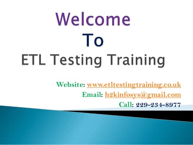 Etl Testing Training Etl Testing Online Training And Placement Assi…