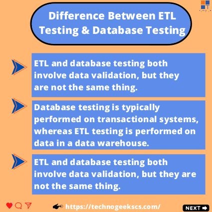ETL Testing Vs Database Testing | PDF