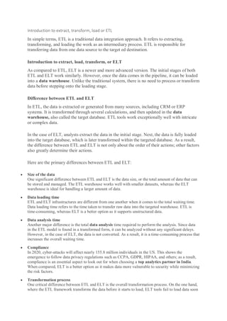 ETL vs ELT | PDF