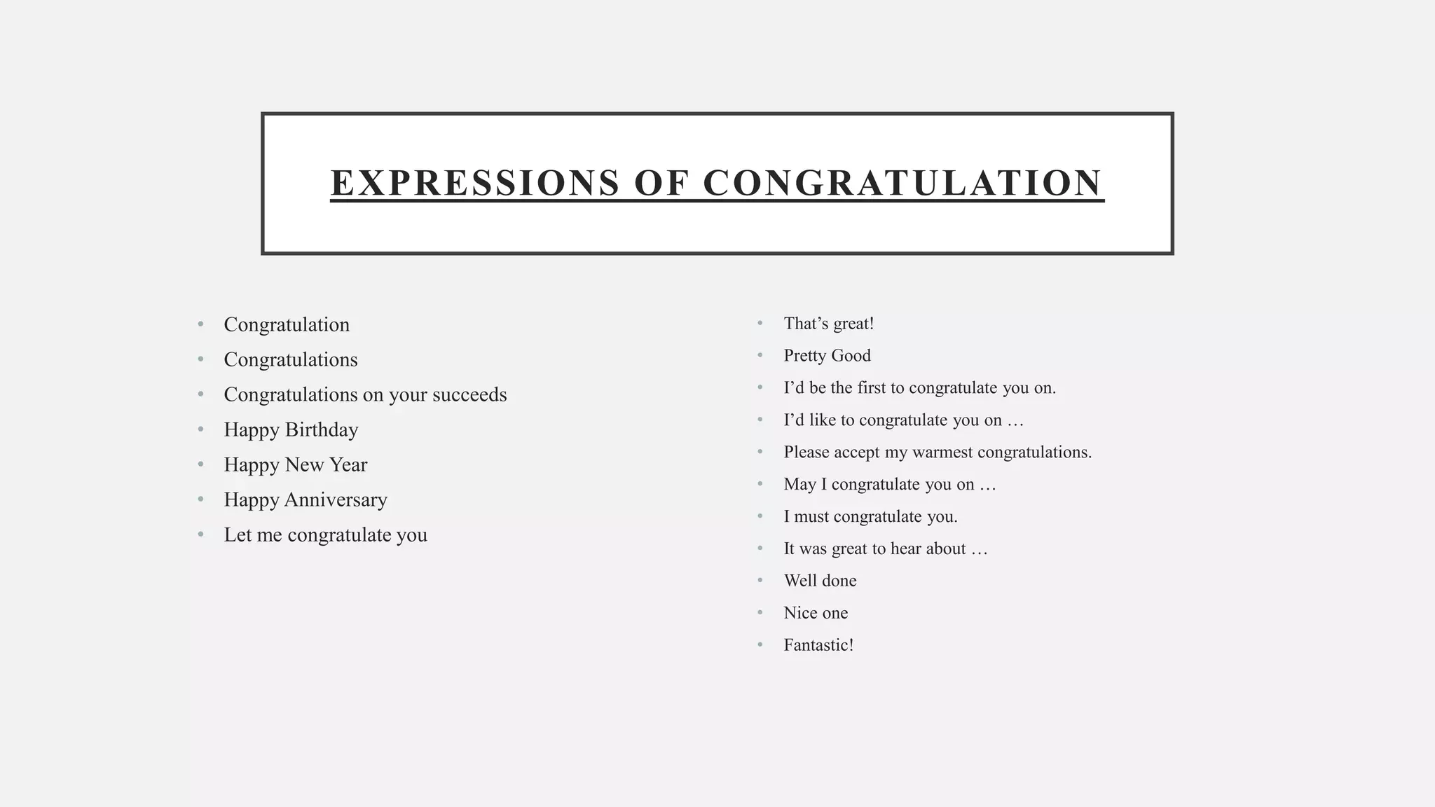 Expression of Congratulations | PPTX