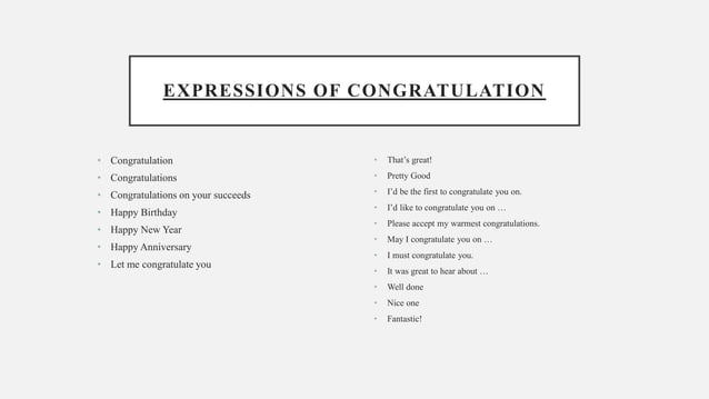 Expression of Congratulations | PPTX