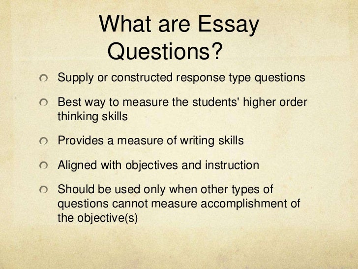 Essay Assessment Type Essay Assessment Type