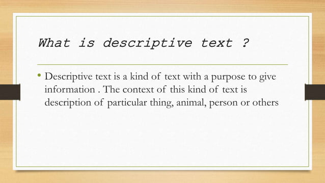 English Teaching Media - Descriptive text | PPT