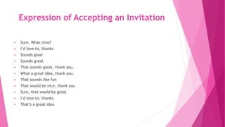 Making, Accepting, and Refusing an Invitation | PPTX