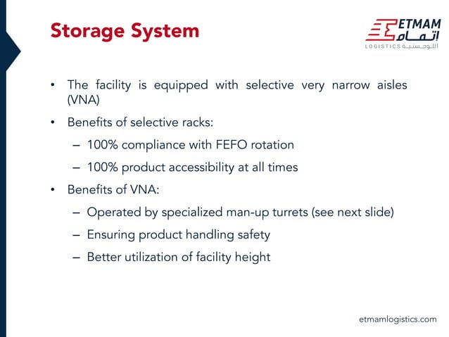 Etmam logistics & Riyadh Warehouse Presentation | PPT