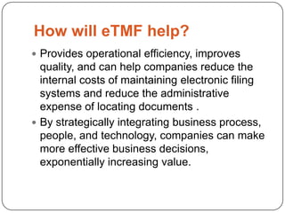 eTMF in the fast lane | PPT