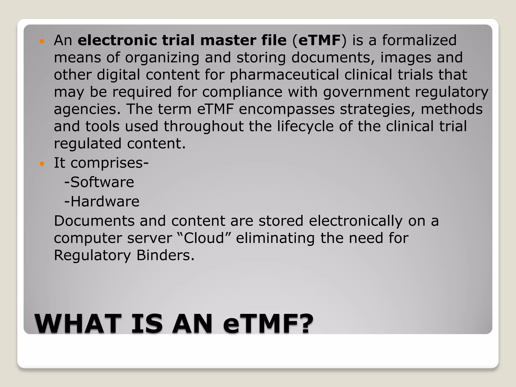 eTMF ppt | PDF
