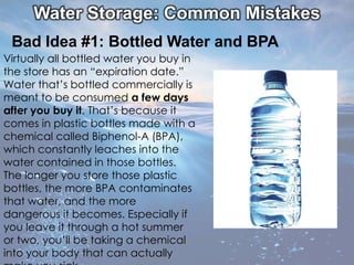 Water Storage: Common Mistakes | PPT