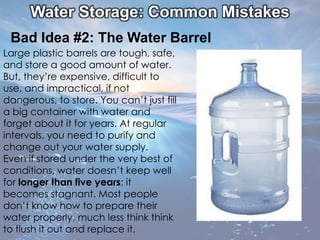 Water Storage: Common Mistakes | PPT