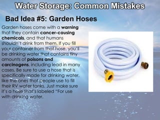 Water Storage: Common Mistakes | PPT