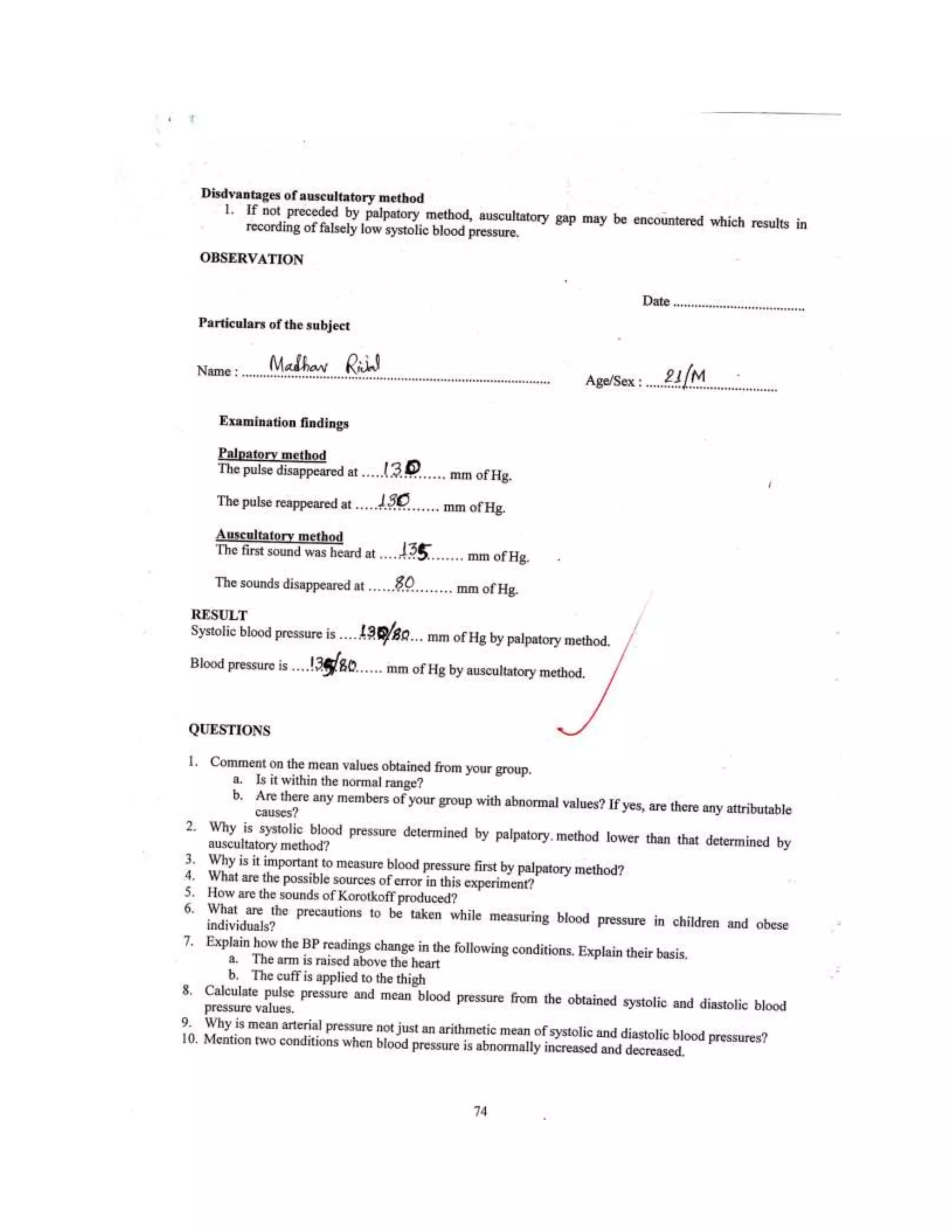 Physiology practical | DOCX