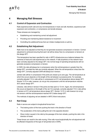 Etn 06-01- track stability hand book | PDF