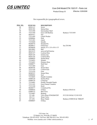 CS Unitec Electric Core Drill Schematics: ETN 152/3P | PDF