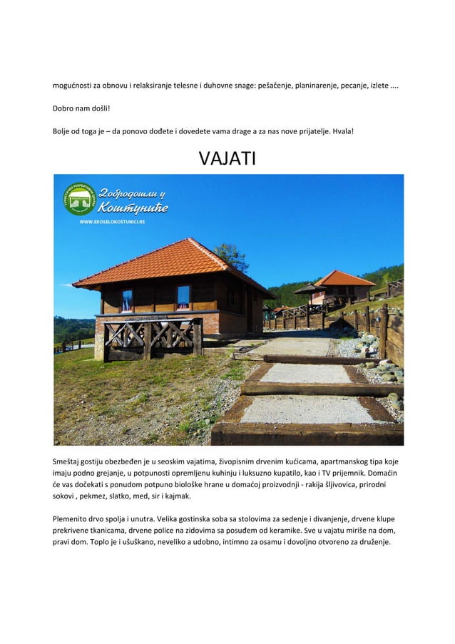 Etno selo Kostunici | PDF | Free Download