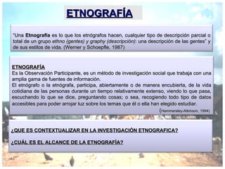 metodo etnográfico | PPT