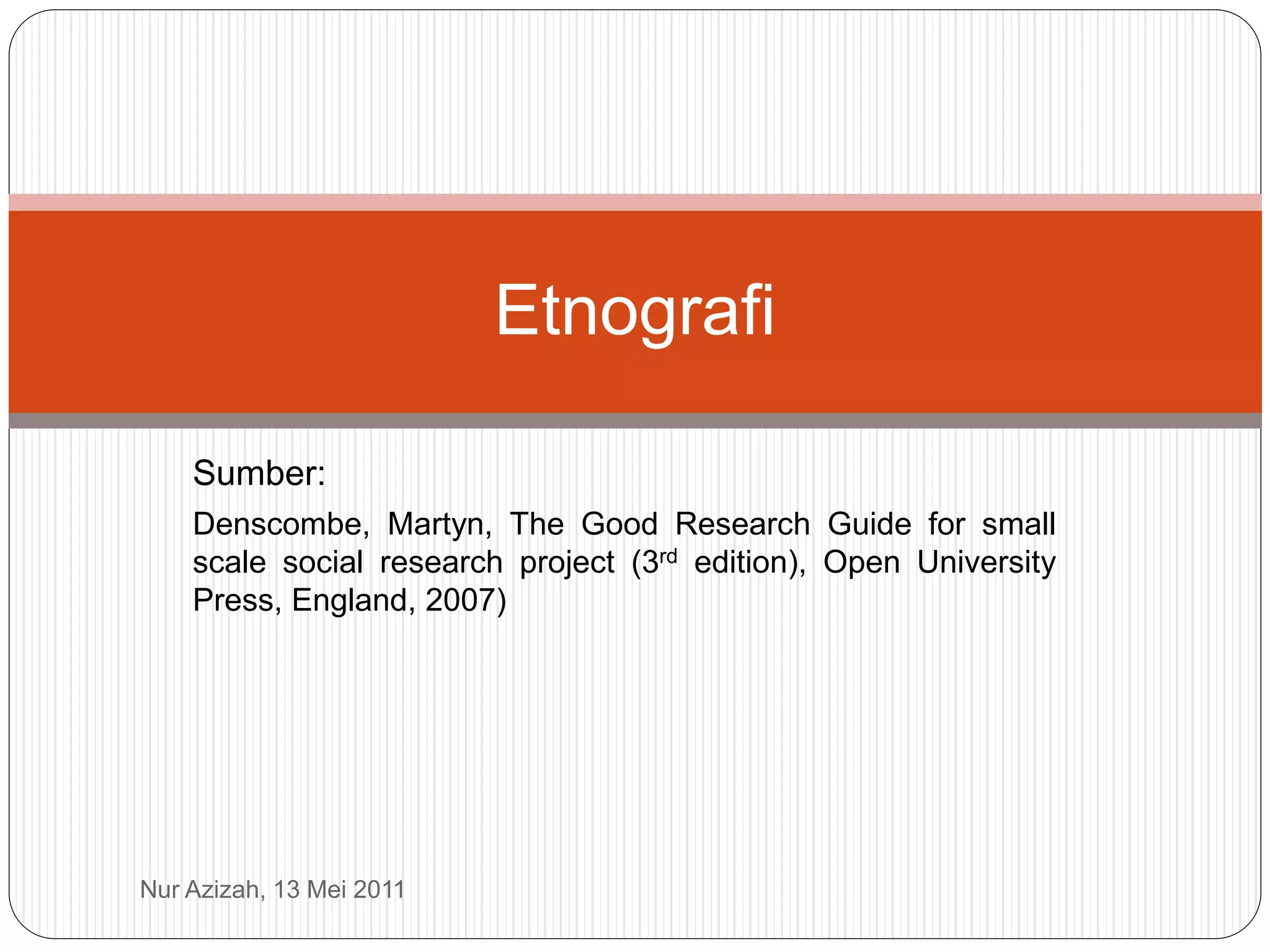 Etnografi | PPT
