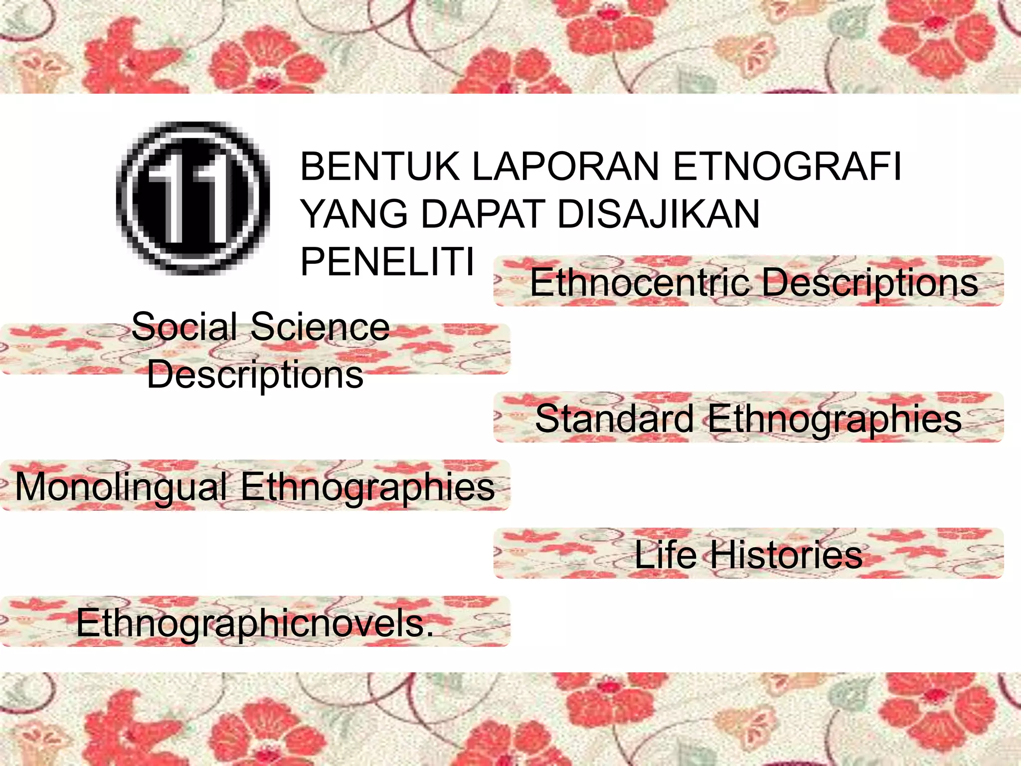 Etnografi presentasi | PPTX