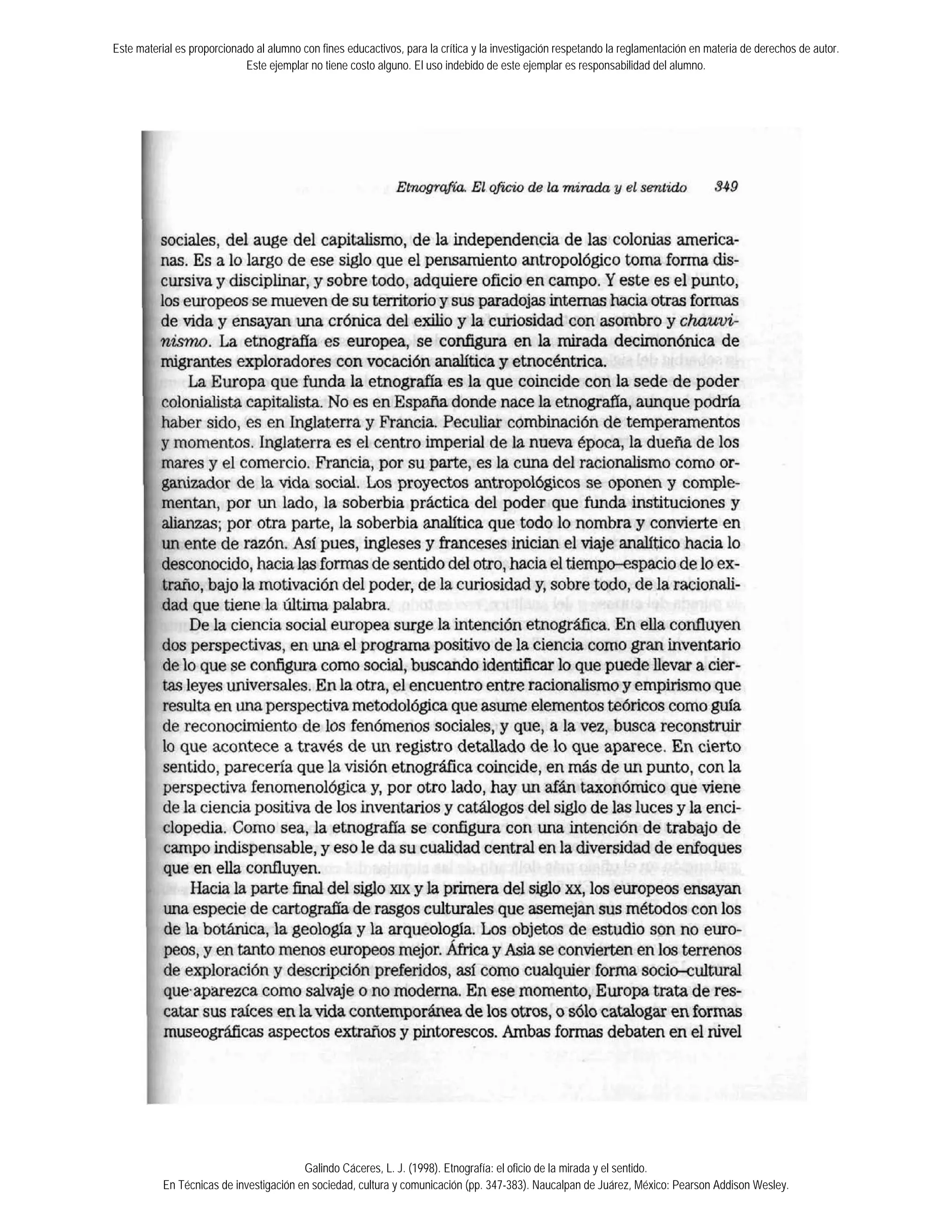 Etnografia el oficio de la mirada y el sentido jesus galindo | PDF