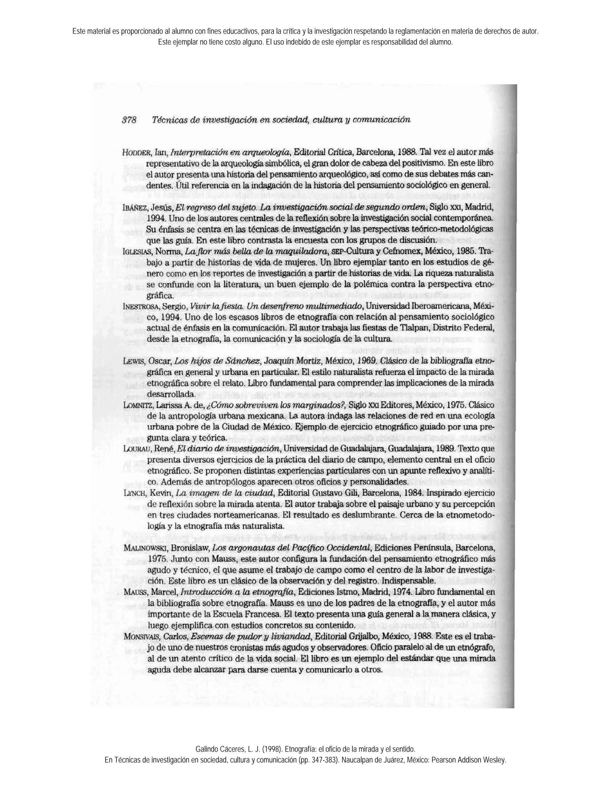 Etnografia el oficio de la mirada y el sentido jesus galindo | PDF