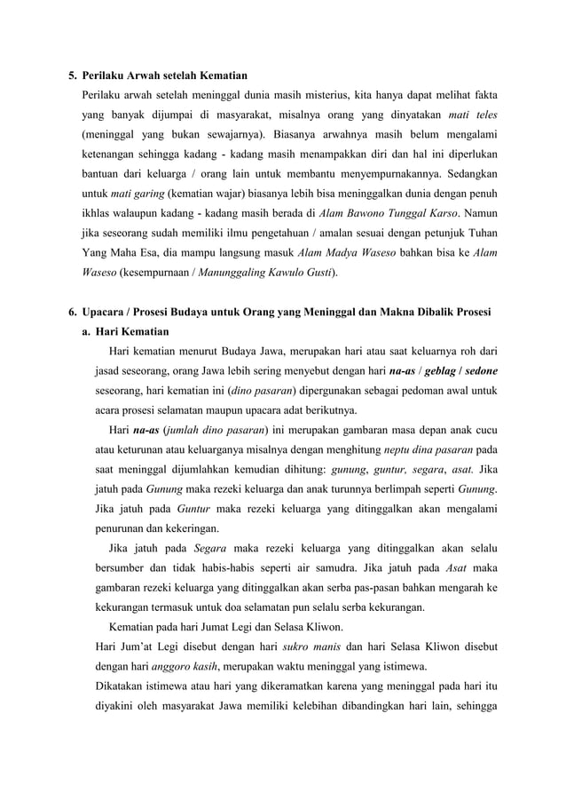 Etnografi Kematian dalam Perspektif Budaya Jawa | PDF