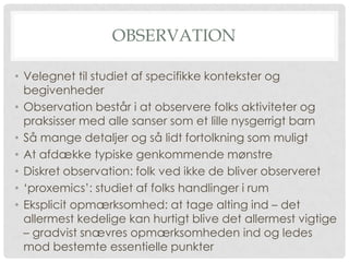 Etnografi & netnografi centrale termer | PPTX