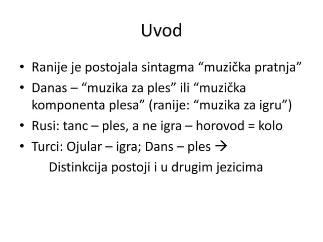 Etnokoreologija - Muzika za ples | PPT