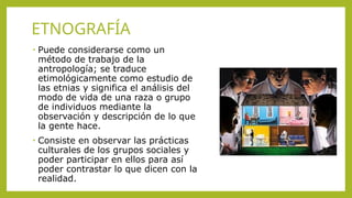 Diferencias entre etnología y etnografía | PPTX
